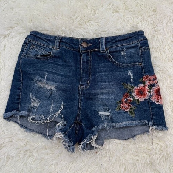 Wax Jean | Shorts | Wax Jean Denim Shorts Cutoff Embroidered Floral ...